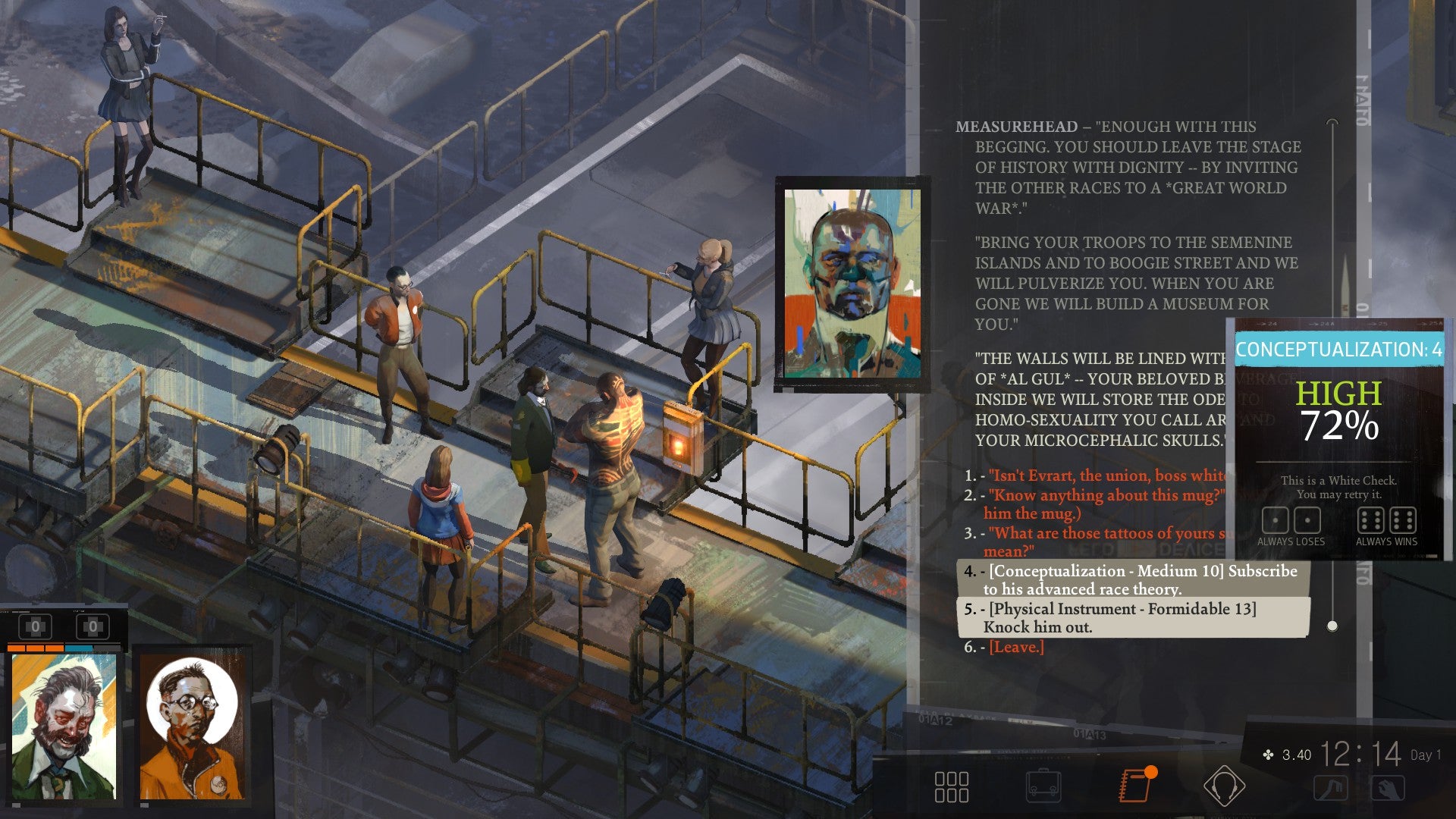 Disco Elysium: How to Get the Hanged Body Down and Get Past Measurehead ...