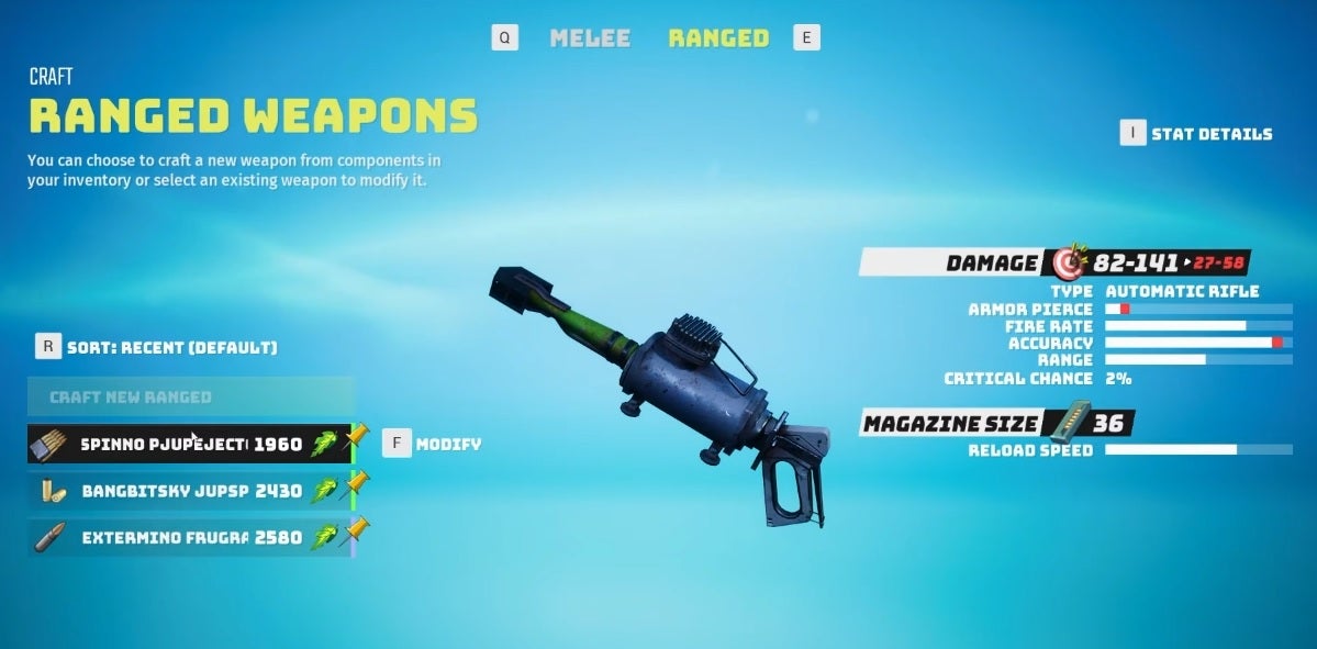 Projectile Weapons Such