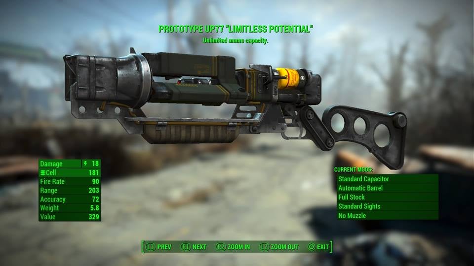 Fallout 4: how to get a weapon with guaranteed unlimited ammo capacity ...