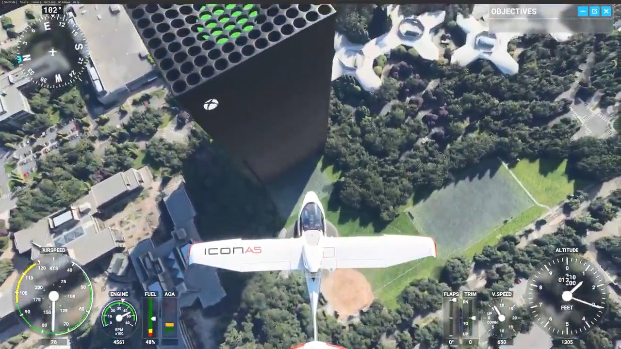 This Microsoft Flight Sim mod lets you fly around gigantic PS5 and Xbox ...